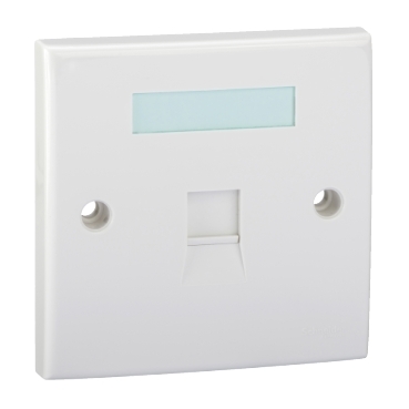 DCBRWPS1PSWT_WE - Wall plate, Digilink, 1 gang, shuttered | Schneider ...