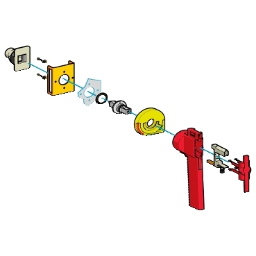 GS1AHT160 - External rotary handle, TeSys GS, red handle, front ...