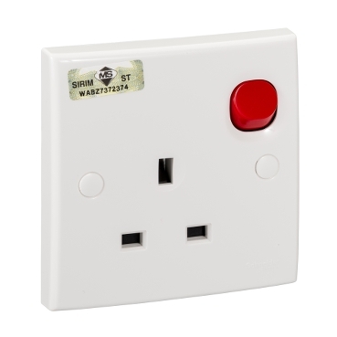 E15R_RD_WE_G11 - Switched socket with Red Dolly, S-Classic, 13A, 250V ...