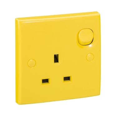 E15R_YL_G11 - Switched socket, S-Classic, 13A, 250V, 1 gang, Yellow ...