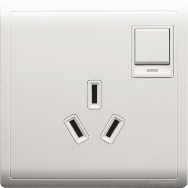 E8215_16CSN_WE - 16A 250V 1 Gang Switched 3 Flat Pin China Socket with ...