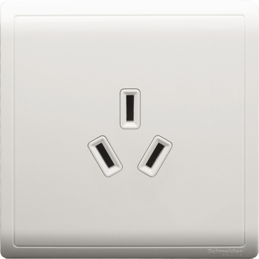 E82426_16CS_WE - 16A 250V 1 Gang 3 Flat Pin China Socket, White ...