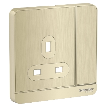 E8315C_GH_G11 - AvatarOn - 13A 250V 1G SW Skt Cover, Metal Gold hairline | 施耐德电气