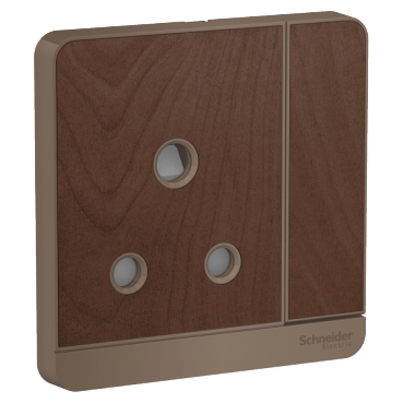 E8315_15N_WD_C5 - AvatarOn - 15A 250V 1G 3 Round Pin SW Skt w LED, Dark ...