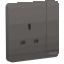 E8315_DG_G12 - AvatarOn, switched socket, 3P, 13 A, 250 V, Dark Grey ...