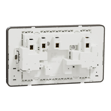 E83T25D_DG - Switched socket, AvatarOn, 13A 250V, 2 pole, 2 gang, dark ...