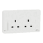 E83T25D_WE - Switched socket, AvatarOn, 13A 250V, 2 pole, 2 gang, white ...