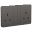 E83T25_DG_G12 - AvatarOn, 2 switched socket, 3P, 13 A, 250 V, Dark Grey ...