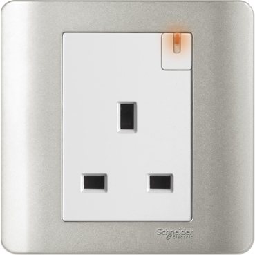 E8415N_SW - 13A 1 Gang Switched Socket with Neon, Silver White ...
