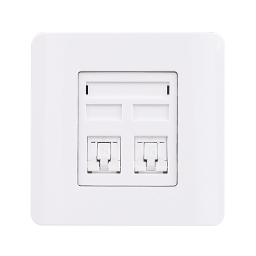 E8432RJ_5_WE - Data socket outlet, ZENcelo, 2 gang, cat 5E, with ...