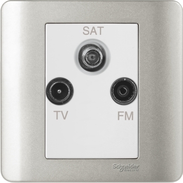E8433SMATV_SW - TV/FM/Satellite TV Socket without Looping, Silver White ...