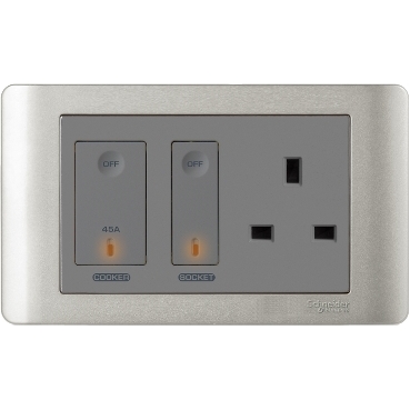 E84T15D45N_SA - 45A Double Pole Switch and 13A Switched Socket Outlet ...