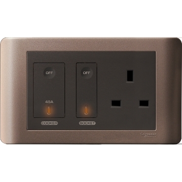 E84T15D45N_SZ - 45A Double Pole Switch and 13A Switched Socket Outlet ...