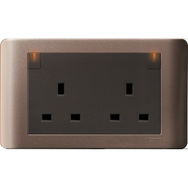 E84T25DN_SZ - 13A Twin Gang Double Pole Switched Socket with Neon ...