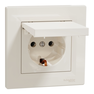 EPH3100123 - Asfora - single socket outlet with side earth - 16A lid ...