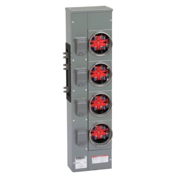 EZM114125X - Branch unit, EZ Meter-Pak, 125A, 4 x 4 jaw sockets, 120 ...