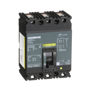 FAL34040 - Circuit breaker, FA, 480V, 40A, 3 pole, shunt trip ...