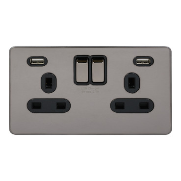 GGBGU34202USBBBN - Ultimate - Switched Socket 2 USB charger - 2 gang ...