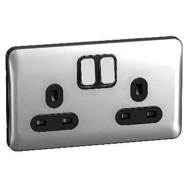 GGBL3020DBPC - "Lisse - Switched Socket - 2 gang - 13A DP Polished ...