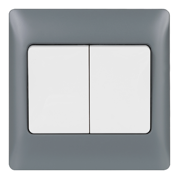 GRWH1022GY - "Ultimate Slimline - 2-way switch - 2 gangs - 16 AX - grey ...