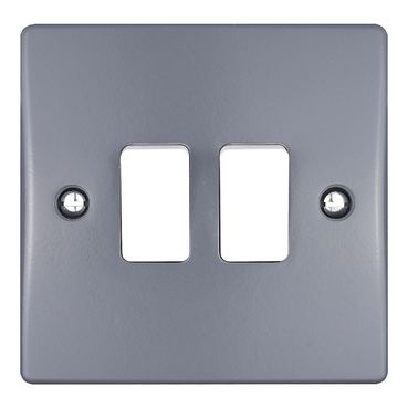 GU1022GY - Double switch, Ultimate Slimline, 16AX, 2-way, grey ...