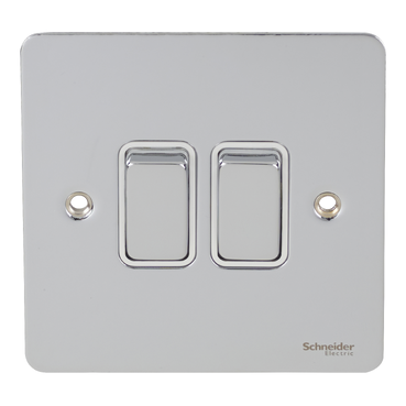 GU1222WPC - "Ultimate Flat plate - 2-way plate switch - 2 gangs ...