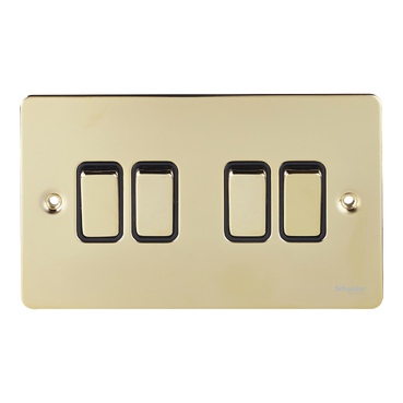 GU1242BPB - Ultimate Flat plate - 1-pole 2-way plate switch - 4 gangs ...