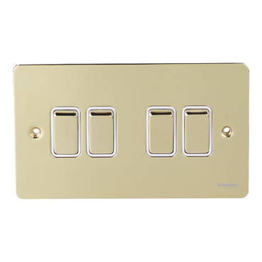 GU1242WPB - Quadruple switch, Ultimate Flat plate, 16AX, 2-way, white ...