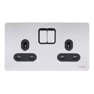 GU3420DBPC - "Ultimate Screwless flat plate - switched socket - 2P - 2 ...