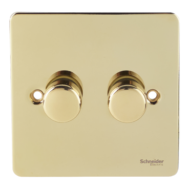 GU6222LPB - Ultimate Flat Plate dimmer switch 100W/VA, 2gang, 2way, LED ...