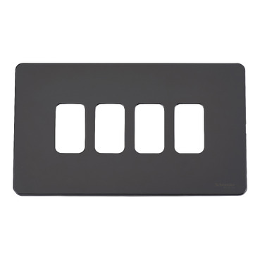 GUGS04GBN - "Ultimate - screwless plate Grid system - 4 gangs - black ...