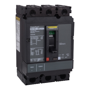 HGS36150 - Circuit breaker, PowerPacT H, 150A, 3 pole, 600VAC, 18kA ...