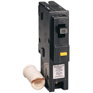 HOM115GFICP - Mini circuit breaker, Homeline, 15A, 1 pole, 120VAC, 10kA ...