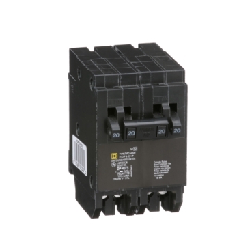 HOMT2020220CP - Tandem circuit breaker, Homeline, 2 x 1 pole at 20A, 1 ...