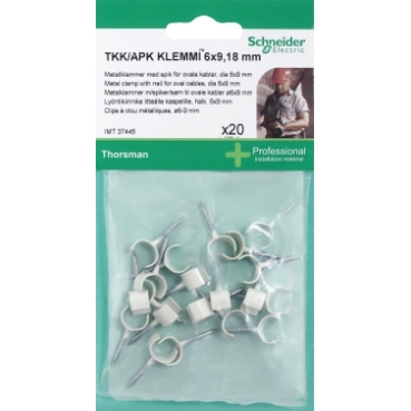 IMT37445 - Thorsman APK 6x9mm kabelklammer, kort. For DIY markedet, set ...