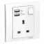 KB15USB_WE - 13A 1 Gang Switched Socket with 2.1A USB, White ...