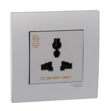 KB413S_AS - Vivace 13A 250V 1gang 3Pin Universal Socket,Aluminium ...