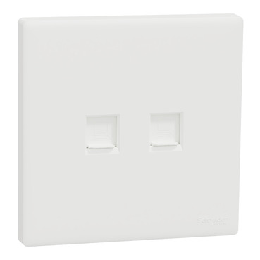 KBN32RJ5_WE - Data socket, Vivace E, 2 gangs, RJ45, Cat5E, shuttered ...