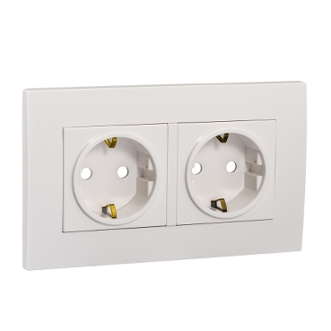 KBT426_16S_WE_G3 - Socket, Vivace, Schuko, shutter, 16A, 250V, 2 gangs ...