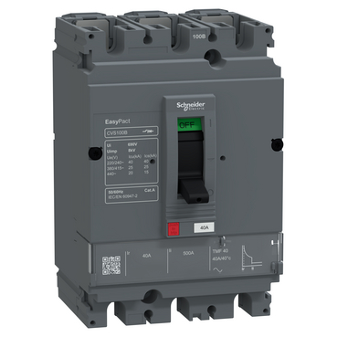 LV510303FT - circuit breaker, EasyPact CVS100B, 25kA at 415VAC, 40A ...