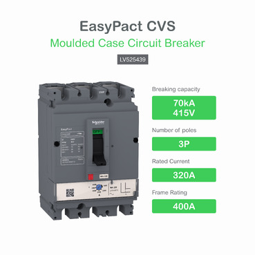 LV525439 - circuit breaker, EasyPact CVS250F, 36kA at 415VAC, 220A, MA ...