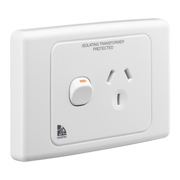 ML2015D-WE - Medilec, Switched Socket Outlet, Horizontal, Double Pole ...