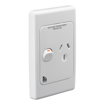 ML2015VD-WE - Single Switch Socket Outlet, Medilec, 250V, 10A, Vertical ...