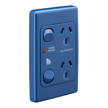 ML2025V-DB - Twin Switch Socket Outlet, Medilec, 250V, 10A, 2 Gang, 1 ...