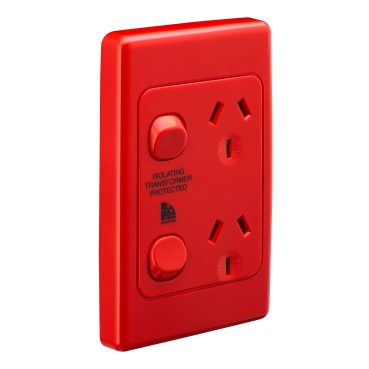 ML2025VD-RD - Switched Socket Outlet, Medilec, Vertical, Double Pole ...