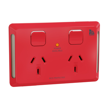 MLP3025PA-RD - Twin switched socket, Medilec, 20A RCD protected ...