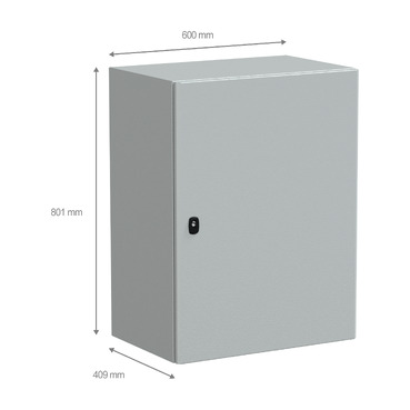 NSYS3D8640P - "Wall mounted steel enclosure, PanelSeT S3D, plain door ...