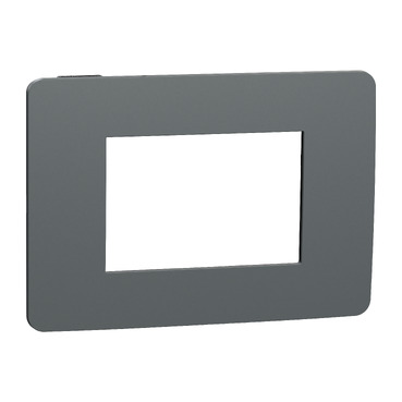 NU270322 - Cover frame, New Unica, 1 gang, 3 modules, dark grey and ...