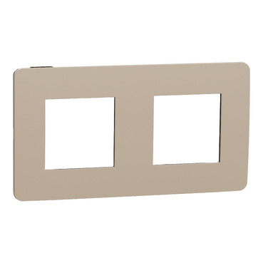 NU280428F - Plaque de finition double Unica Studio Color, taupe liseré ...