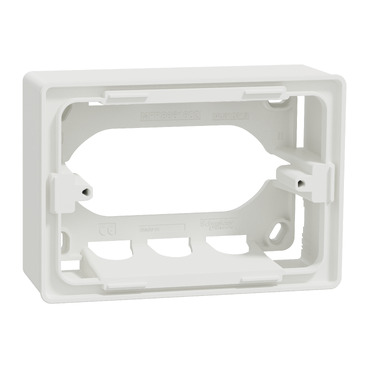 NU810318 - Surface box, New Unica, 3 modules, 4 knock outs holes, white ...